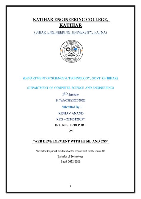 Rishav Internship Final Report Katihar Engineering College Katihar Bihar Engineering