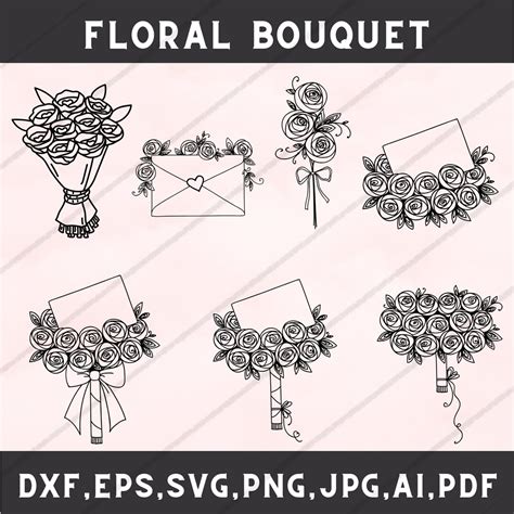 Floral Bouquet Svg Flower Bouquet Svg Flower Png Wildflower Bouquet