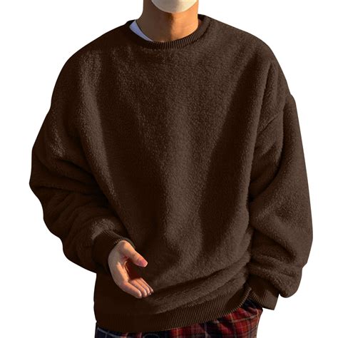 Bobogojp Mens Sweatshirt Oversized Crewneck Long Sleeve Casual Loose