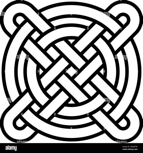 National Celtic Pattern Intertwined Circles Cross Chinese Pattern