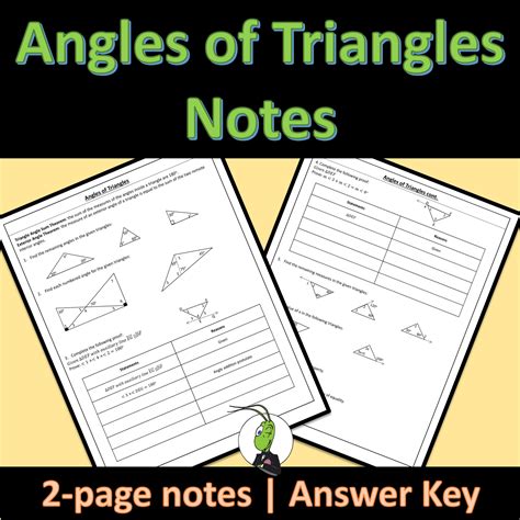 Angles Of Triangles Geometry Guided Notes Congruent Triangles Unit