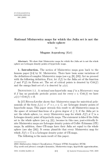Pdf Rational Misiurewicz Maps For Which The Julia Set Is Not The