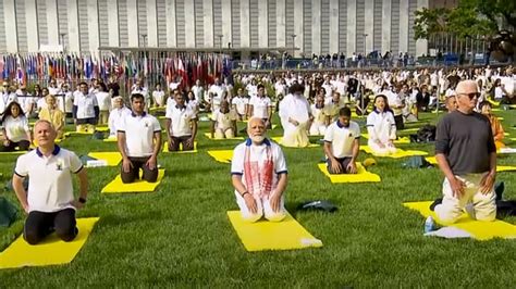 PM Modi Performs Yoga On International Yoga Day At UN Headquarters In New York WATCH Latest