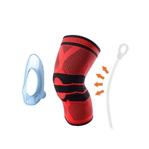 1 Pcs Silicone Padded Knee Pads Supports Brace Basketball Fitness Meni