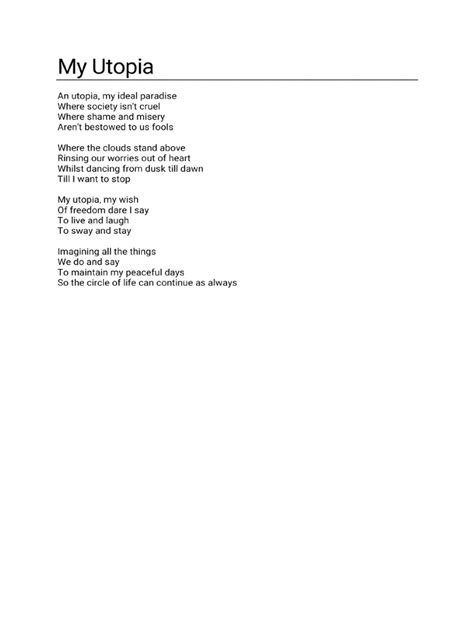 My Utopia Poem Pdf