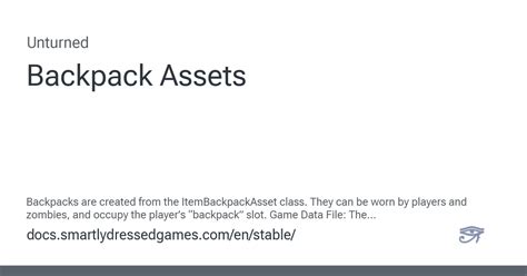 Backpack Assets — Unturned 3 X Documentation