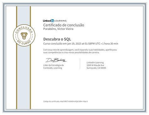 Certificate Of Completion Victor Vieira