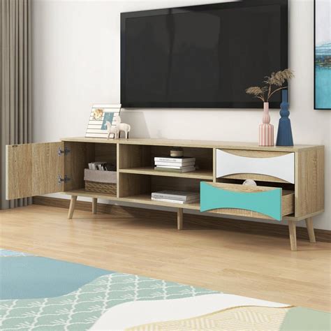 Redom Tv Schrank Fernsehschrank Tv Lowboard Mit Halbmondförmigen 150 X