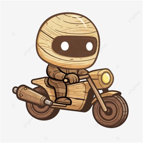 오토바이 레이서로 귀여운 판자 나무 만화 카와이 꼬마 마스코트 Png 일러스트 및 이미지 에 대한 무료 다운로드 Pngtree