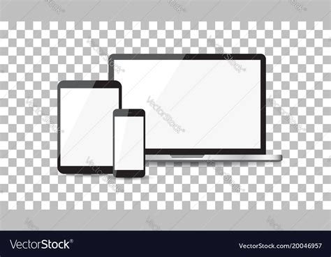 Realistic Device Flat Icons Smartphone Tablet Vector Image