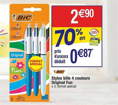Promo Stylos Bille 4 Couleurs Original Fun Bic Chez Cora ICatalogue Fr