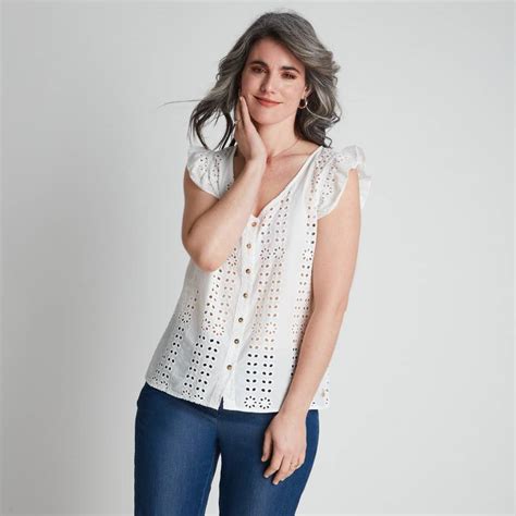 Lorenzo Di Pontti Blusa Manga Con Vuelitos Broderie Lorenzo Di Pontti