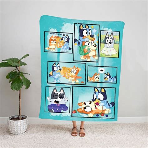 Bluey Blanket Bluey Birthday Blanket Bluey Mom And Dad Blanket Etsy