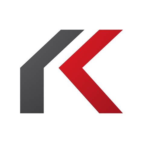 Premium Vector Red And Black Folded Letter K Icon