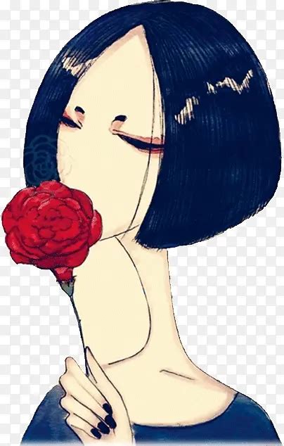 手绘花香美女PNG图片素材下载 图片编号qanknogx 免抠素材网