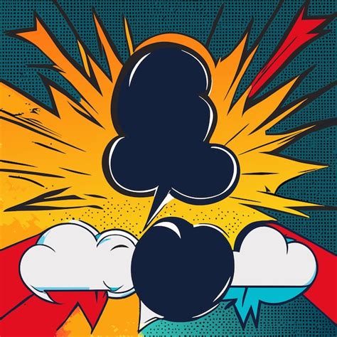 Bam Pow Wow Comic Bliss Eps Las Burbujas De Habla Se Hacen Cargo Vector Premium