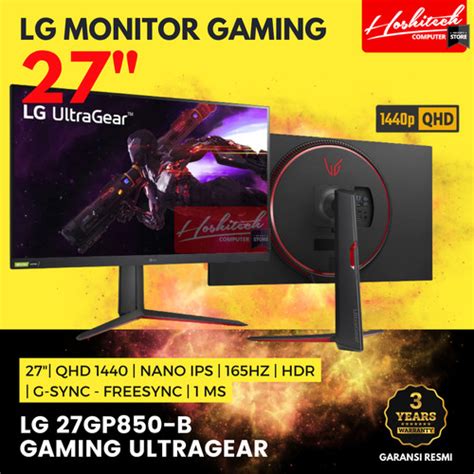 Jual Lg Monitor 27 Inch Gaming Ultragear 27gp850 Nano Ips 165hz Qhd
