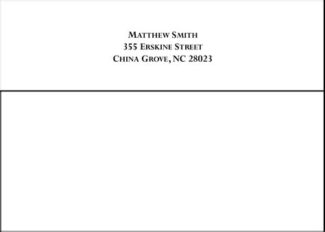 6 Return Address Printed On Back Flap Of Outside Envelopes