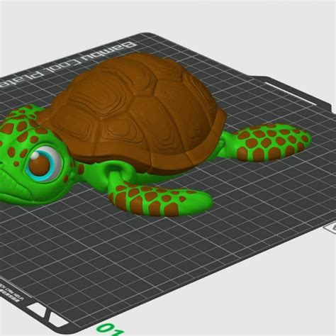 3d Printable Cute Flexi Turtle Print In Place By Tridimensionprints