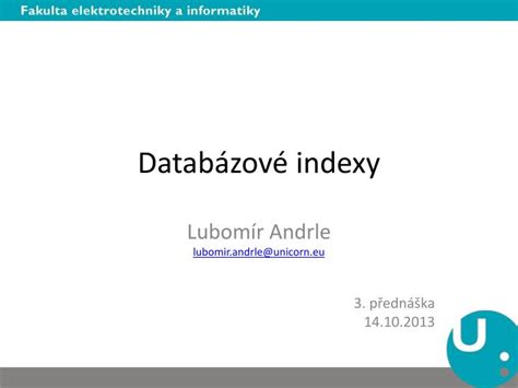 PPT Databázové indexy PowerPoint Presentation free download ID