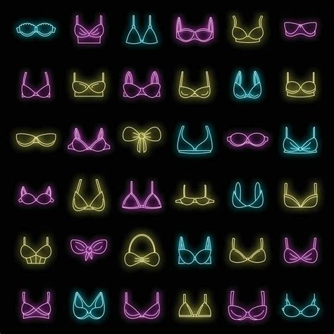 Modern Bra Icons Set Vector Neon 36587446 Vector Art At Vecteezy