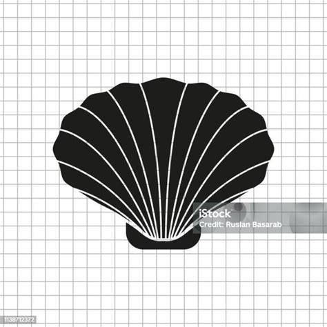 쉘검정 벡터 아이콘 가리비에 대한 스톡 벡터 아트 및 기타 이미지 가리비 바다 바닷속 Istock