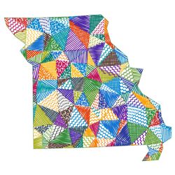Missouri Hand Drawn Polygons Sticker
