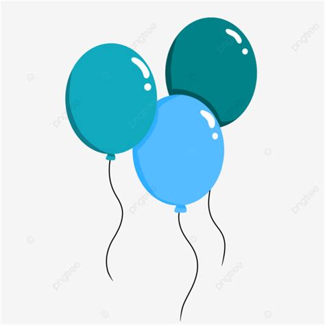 세 개의 파란색 풍선 풍선 푸른 파티 Png 일러스트 및 Psd 이미지 무료 다운로드 Pngtree