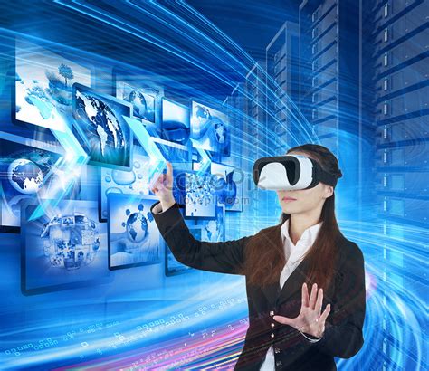 女性のvrバーチャルリアリティ 画像素材、クリエイティブでhdの接続 情報 人 背景フリー