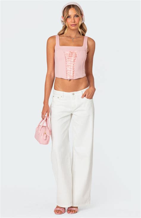 Edikted Bow Pocket Relaxed Jeans Pacsun