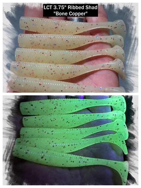 Lct 3 75″ Ribbed Shad 5 Pack Bone Copper Legacy Custom Tackle