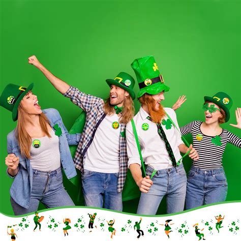 120 Pcs St Patricks Day Button Pins Bulk 1 Inch Irish