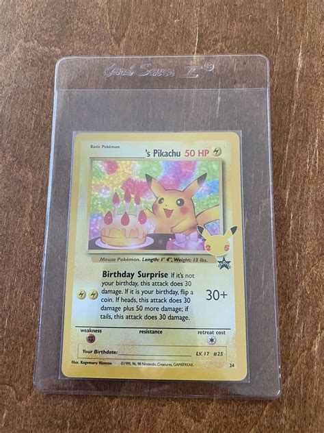 Mavin Pokemon Birthday Pikachu 24 Holo Rare Celebrations 25th