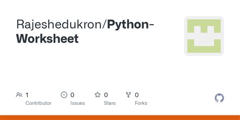 Python Worksheet Python Assesment Ipynb At Main Rajeshedukron Python Worksheet Github