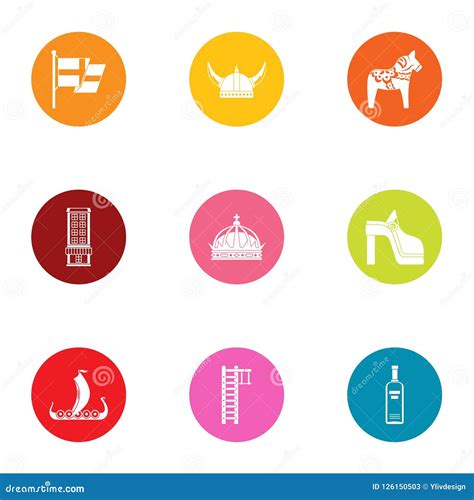 Restoration Icons Set Flat Style Stock Vector Illustration Of Icons