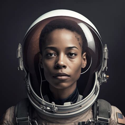 Generative Ai Spacewoman Posing Looking Camera Premium Ai Generated Image