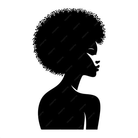 Minimal African Woman Silhouette Vector Premium Ai Generated Vector