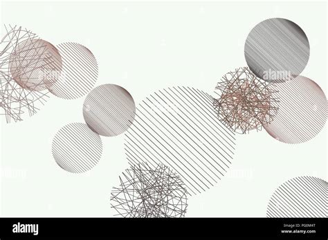 Abstract Geometric Background With Shape Of Messy Random Line Circles Pattern Vector