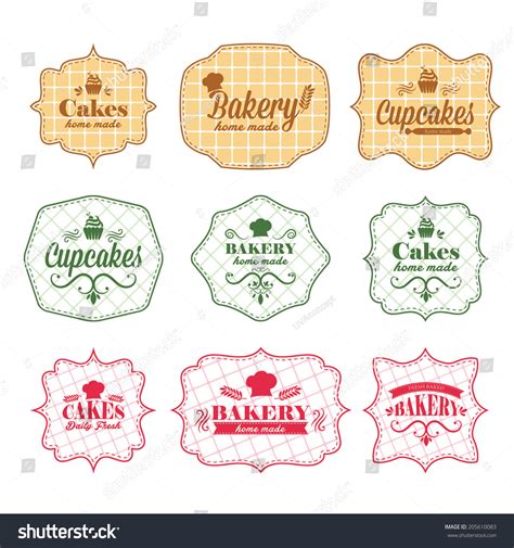 Collection Vintage Retro Bakery Labels Stock Vector Royalty Free