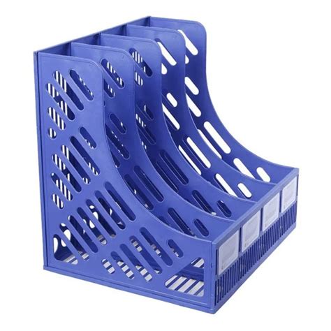 Desk File Organizer Sturdy Magazine File Holder 4 Sections Plastic