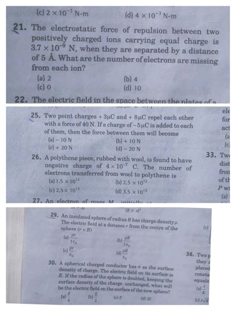 The Electrostatic Force Of Repulsion Between Two Positively Charged Ions