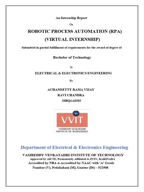 Ramu Rpa Internship Report Pdf Graphical User Interfaces Automation