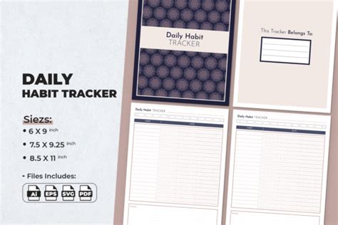 Daily Habit Tracker Planner Template Graphic By JUNDI Creative Fabrica