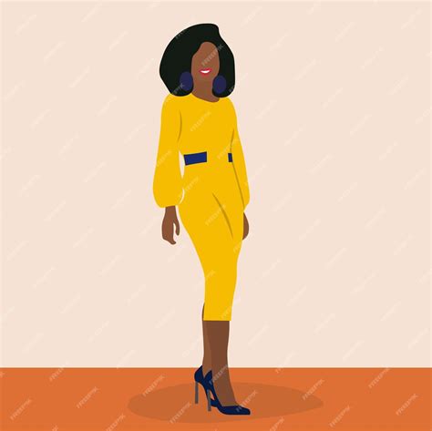 Premium Vector Modern Fashionable African Woman In Elegant Line Art