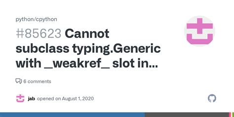 Cannot Subclass Typinggeneric With Weakref Slot In Python 36 · Issue 85623 · Python