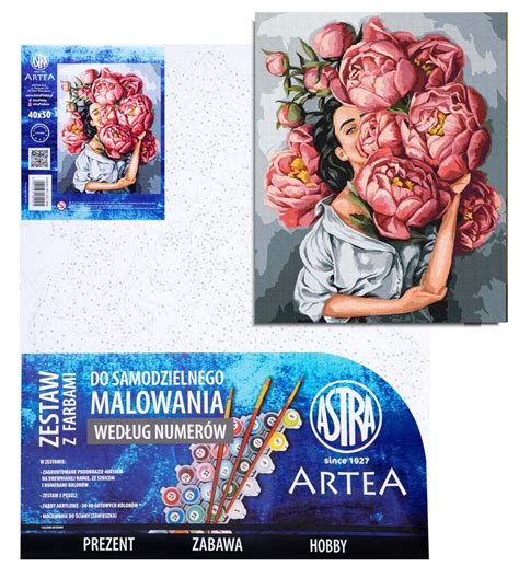 Malowanie Po Numerach 40x50cm W Piwoniach ARTEA ASTRA Astra Sklep