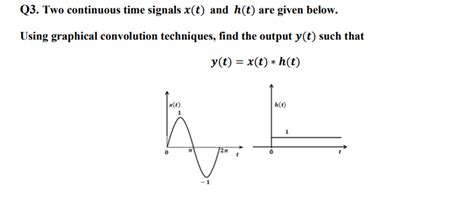 Solved Q3 Two Continuous Time Signals Xt And Ht Are