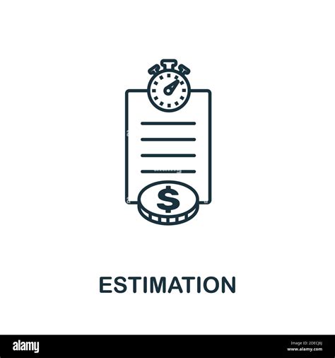estimation icon line style element from agile collection thin