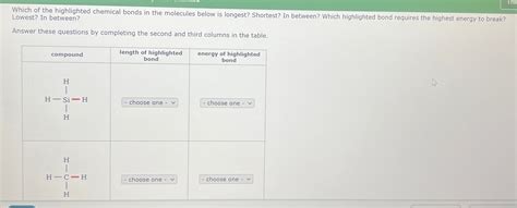 Solved Which Of The Highlighted Chemical Bonds In The