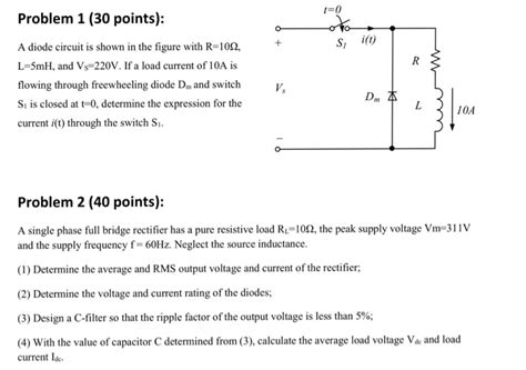 Solved Problem Points A Diode Circuit Is Shown In Chegg